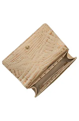 Brahmin Kerra Croc Embossed Leather Wallet - Sandstorm