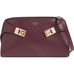 FERRAGAMO Gancio Flip-lock Crossbody Bag - Plum
