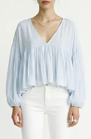Vero Moda Balloon Sleeve V-neck Top