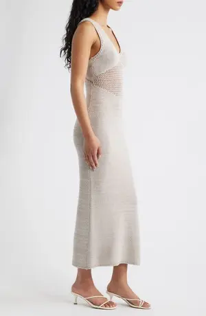 Torn By Ronny Kobo Melanie Crochet Body-con Midi Dress - Sand/with