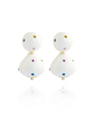 SAULE LABEL Nina Drop Earrings - Creme