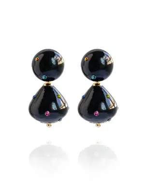 SAULE LABEL Nina Drop Earrings - Raven