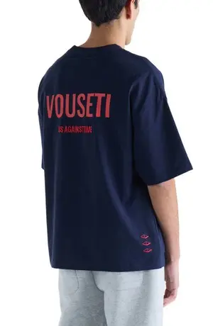 VOUSETI Us Against Time Cotton Graphic T-shirt