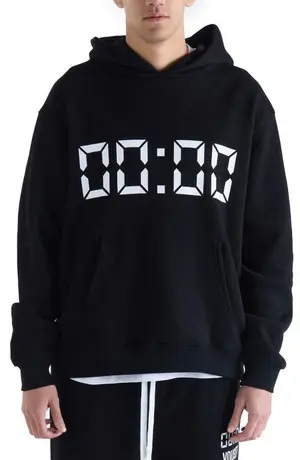 VOUSETI Us Against Time" Cotton-blend Fleece Hoodie