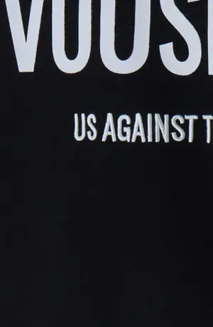 VOUSETI Us Against Time" Cotton-blend Fleece Hoodie