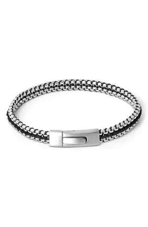 Tateossian Thompson Of London Braided Stainless Steel Bracelet - Black