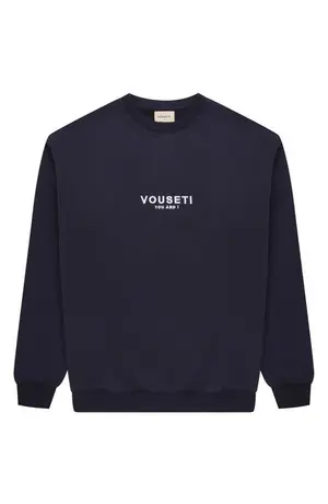 VOUSETI Vouseit Embroidered Logo Fleece Crewneck Sweatshirt