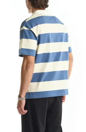 VOUSETI Post Game Stripe Cotton Polo