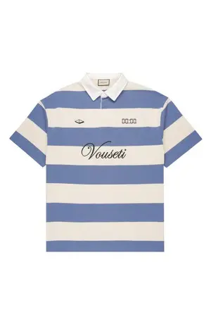 VOUSETI Post Game Stripe Cotton Polo
