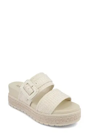 Mia Kylian Espadrille Platform Wedge Slide Sandal - Bone
