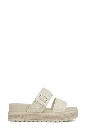 Mia Kylian Espadrille Platform Wedge Slide Sandal - Bone