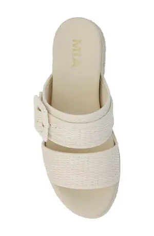 Mia Kylian Espadrille Platform Wedge Slide Sandal - Bone