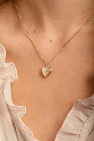 SET & STONES Heart Locket Initial Necklace - Gold/b
