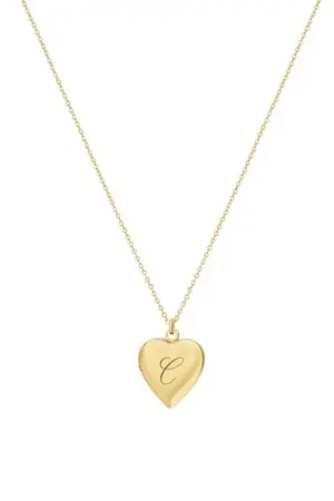 SET & STONES Heart Locket Initial Necklace - Gold/c