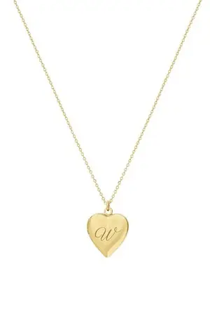 SET & STONES Heart Locket Initial Necklace - Gold/w