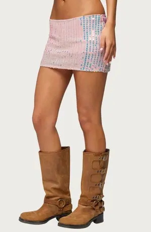 EDIKTED Kaelyn Sequin Miniskirt
