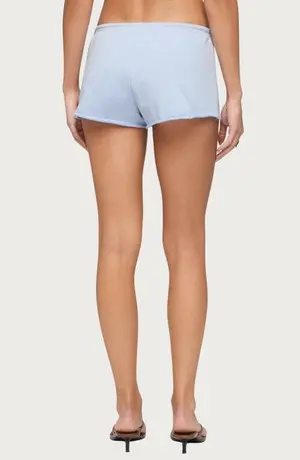 EDIKTED French Terry Drawstring Shorts - Light-blue