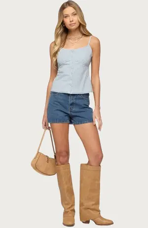 EDIKTED Milena Denim Shorts