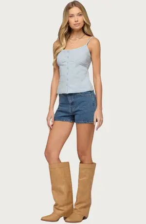 EDIKTED Milena Denim Shorts