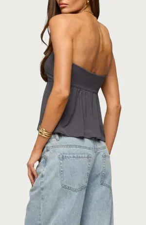 EDIKTED Nikita Strapless Cutout Top
