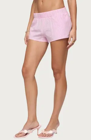 EDIKTED Amaliah Striped Cotton Blend Shorts