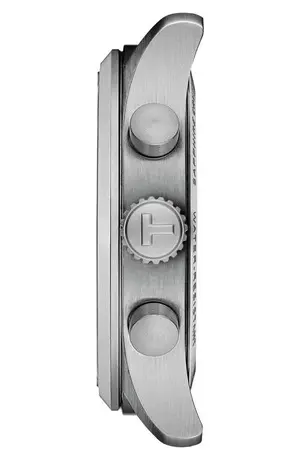 TISSOT Chronograph Leather Strap Watch - Black