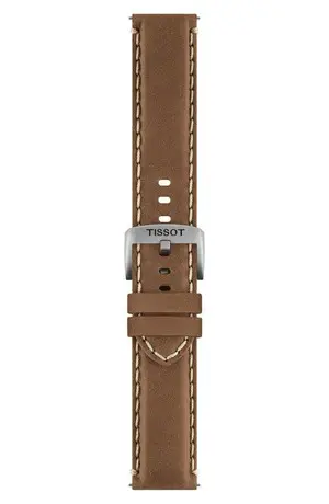 TISSOT Chronograph Leather Strap Watch - Black