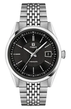 TISSOT Tissot Visodate Automatic Stainless Steel Bracelet Watch Black