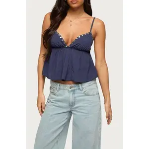 EDIKTED Alina Studded Cropped Babydoll Camisole