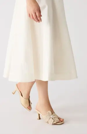 Anne Klein Embellished Floral Slide Sandal