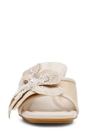 Anne Klein Embellished Floral Slide Sandal