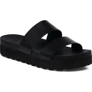 Sanuk Platform Two-strap Sandals - Full Black
