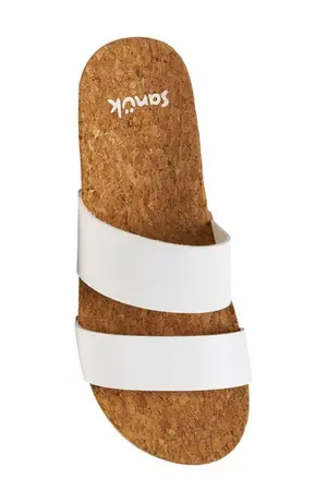 Sanuk Platform Two-strap Sandals - White