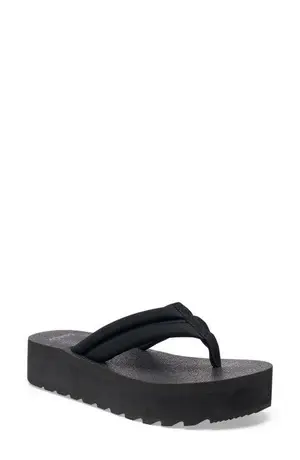 Sanuk Yoga Platform Flip Flops - Black