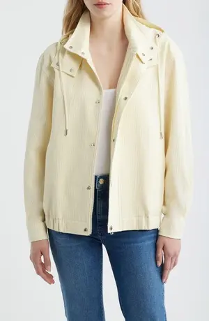 FRAME Seersucker Track Jacket - Lemon Multi