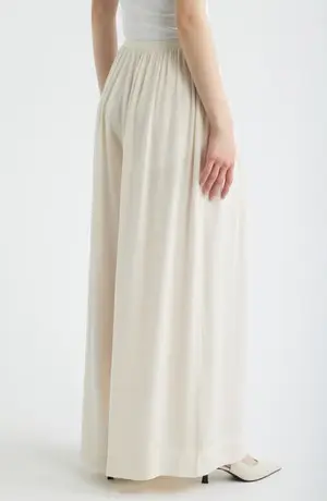 FRAME Wide Leg Silk Chiffon Pants