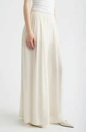 FRAME Wide Leg Silk Chiffon Pants