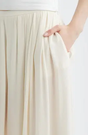 FRAME Wide Leg Silk Chiffon Pants