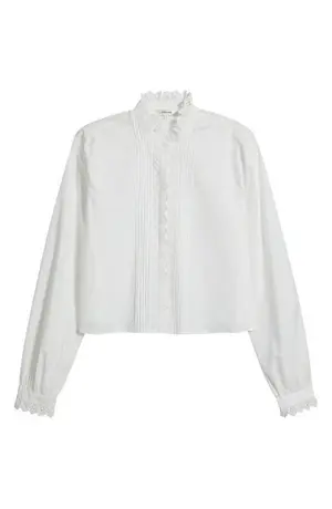 FRAME Lace & Pintuck Shirt