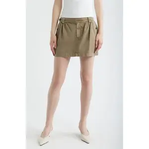 FRAME Cotton Utility Mini Skirt - Army