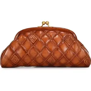 OLD TREND Petunia Quilted Leather Beauty Pouch - Cognac