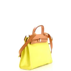 Hermès Herbag Zip Berline Vache Canvas And Leather 31 - Yellow