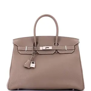 HERMÈS Birkin Handbag Grey Togo With Palladium Hardware 35