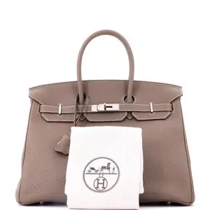 Hermès Birkin Handbag Grey Togo With Palladium Hardware 35 - Etoupe