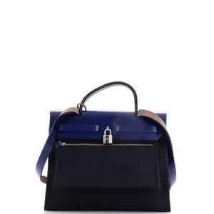 Hermès Herbag Zip Leather And Toile 31 - Noir