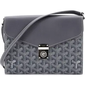 Goyard Chypre Wallet On Strap Coated Canvas With Leather - Gray