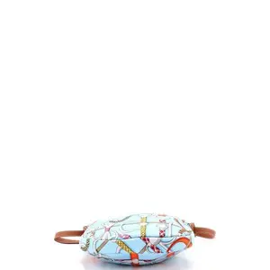 Hermès Sursoie To Go Pouch Printed Silk And Leather - Blue