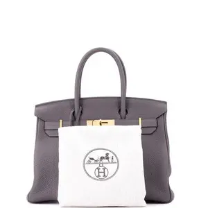 Hermès Birkin Handbag Togo With Rose Gold Hardware 30 - Grey