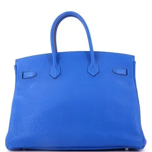 Hermès Birkin Handbag Clemence With Palladium Hardware 35 - Blue