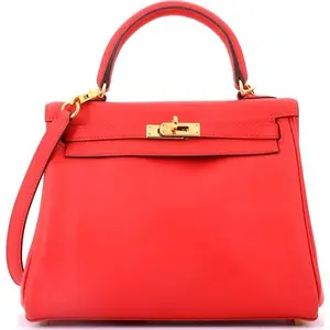 Hermès Kelly Handbag Swift With Gold Hardware 25 - Red